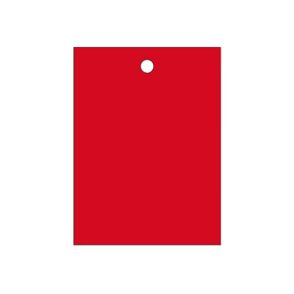 Røde hængemærker i karton 45x66 mm. - Deslabels