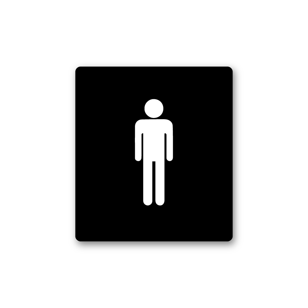 WC Piktogram Sort – Herre 180x200 mm - Deslabels